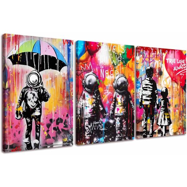 【新作2024】ARTJOY 絵画 ORIGINALPACKAGE 3枚組・元気の出るカラフルな絵・お部屋がパッと明るくなる「アートジョイ」シリーズ、バンクシーに代表される「グラフィティーアート」と呼ばれる画風にカテゴライズ。独創的でユーモ...