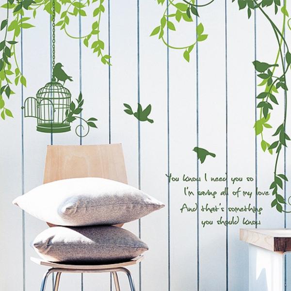 ウォールステッカー 鳥 森 林 木 大型 特大 おしゃれ かわいい かっこいい 賃貸OK キッチン トイレ シール シール式 北欧 ボタニカル 大きい