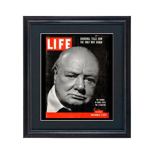 【ミニアート】チャーチル ポスター ミニ 小さめアートフレーム アメリカン レトロ インテリア ライフ アメリカ雑誌 表紙1950年代からアメリカで発刊されていたLIFE誌復刻表紙デザイン アートフレームお店やご自宅のインテリアアートとして...