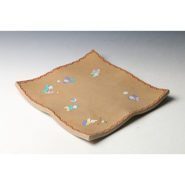 山田耕作 萬古盛絵唐子図器 共箱 共布 栞 本物保証