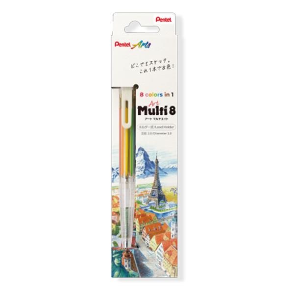 芯径：2.0mm8色の色鉛筆を1本で。どこでも気軽にスケッチできるホルダー式色鉛筆ユーザーインタビューから生まれた、旅先や外出先で手帳スケッチを楽しむ方に最適の1本です。8色の色鉛筆をコンパクトに持ち運べる携帯性から、スケッチブックや手帳な...