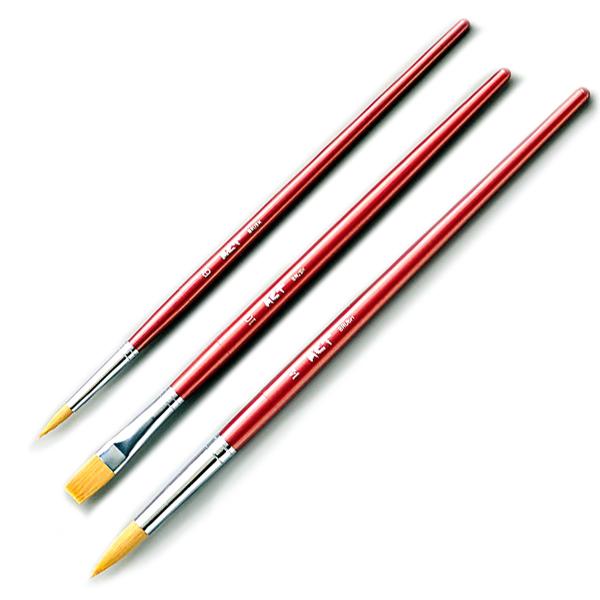 ナイロン毛AS樹脂製赤軸丸6号、平10号、丸14号