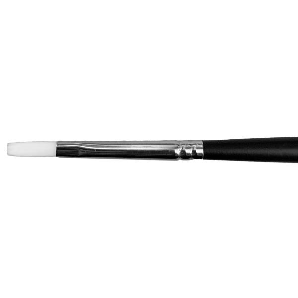 油絵・アクリル画筆ナイロン毛穂丈12mm・口金幅4mm 全長296mm軸の材質：白樺材アクリル絵の具に普通の毛筆を使用すると傷み易いので水分に強いナイロン筆を使用して下さい。油絵にもご利用いただけます。