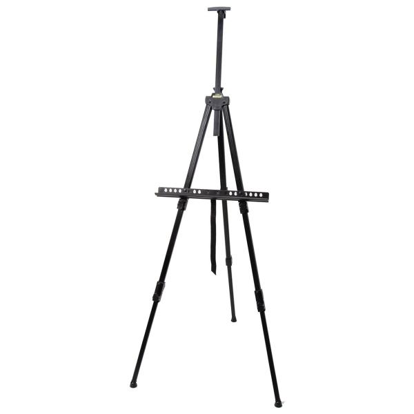 最大制作号数：F50号縦最大高さ：1750mm折り畳み時長さ：640mm質量：1050g水平になる可動式キャップ付き携帯用ポリエステル製バック付キャンバス受けをセットするツメが二か所あり、最大F50号タテ(120cm)まで制作可能です。接地...