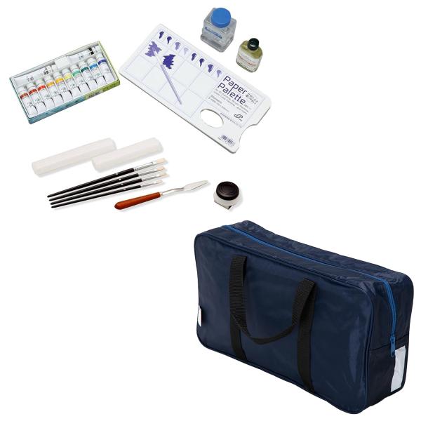 【セット内容】◆クサカベ 習作用油絵具 4S-12 12色セット内容量：10mL(4号)チューブ入り※パーマネントホワイトのみ20mL(6号)パーマネントホワイトウルトラマリンコバルトブルー (ヒュー)ビリジャン (ヒュー)パーマネントグリ...