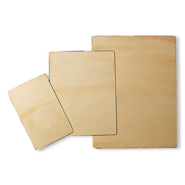 片面研磨 プレートマーク加工済 サイズ：140×90mm×1mm厚片面に研磨処理をほどこしてあります。このまま でもすぐ使用可能ですが、もう一度入念に研磨す れば一段とスッキリした刷り上りが得られます。