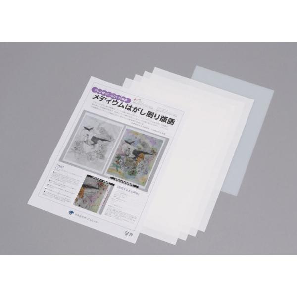 ポリシート245×164×1mm1枚、版画用紙A4判4枚、説明書「メディウムはがし刷り」版画は、アクリル画に使われるゲル(ジェル)メディウムを利用して版画を刷る凹版画の新しい技法で、従来のプレス機の加圧によるインクの刷り取りに代わり、メディ...
