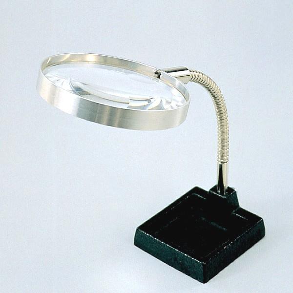 高さ：258mm 台座ベース：65×70mmレンズ：メタクリル製 直径90mm 倍率：3倍 2重焦点フレキシブルシャフト部分の長さ：95mm机上での手元作業に便利なコンパクト設計のレンズ台です。小さな文字やイラストを描いたり、版下製作時に、...