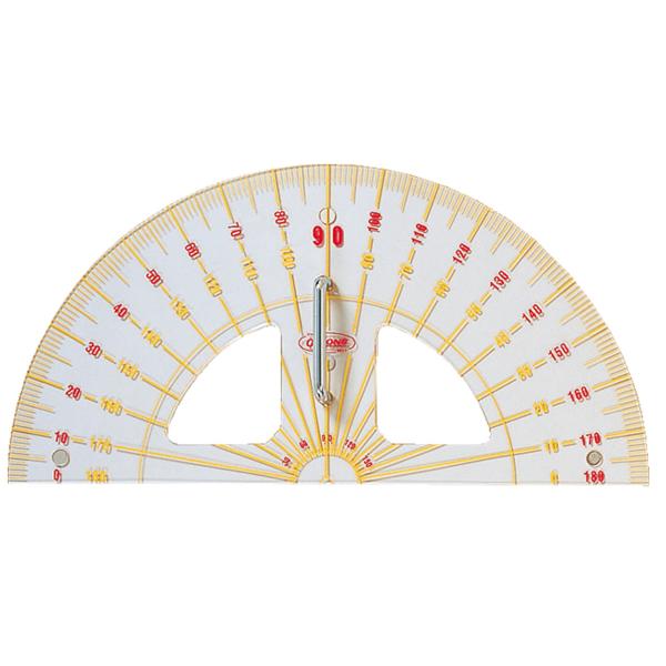 サイズ：600×300×厚さ4mm本体:メタクリル樹脂製、マグネット:ネオジウムマグネット日本製黒板やホワイトボード仕様の教師用分度器です。算数授業での教師用定規の定番、ORIONSのジャンボ定規です。本体透明部はアクリル樹脂製でキズつきに...