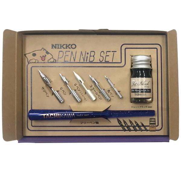 セット内容：ペン先5種(サジペン、Gペン、Gペン(ニューム)、スクールペン、丸ペン)、Pフリーペン軸(軸色はアソート)、ジェットブラックインクmini、ミニ原稿用紙つけペンで漫画やイラストを初めて描く人におすすめのスターターセットです。よく...