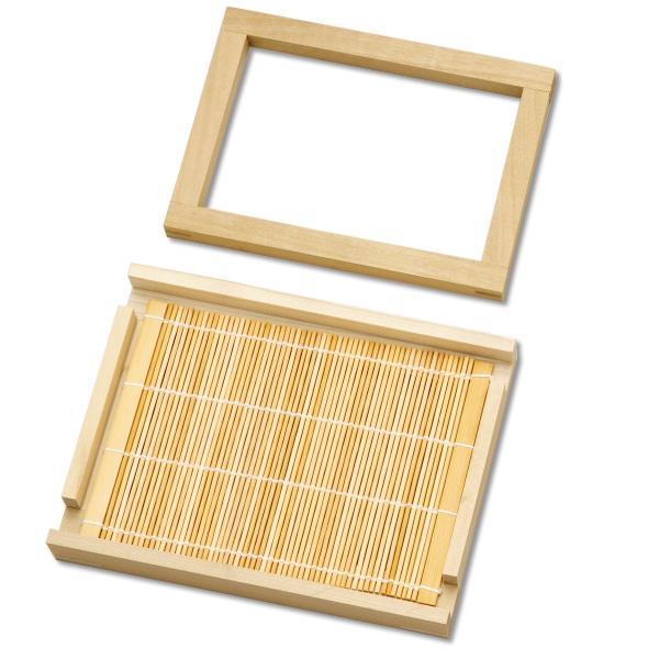 はがき判 木製枠木枠：外サイズ140×190mm 内サイズ100×150mmすだれ：竹製約120×170mm