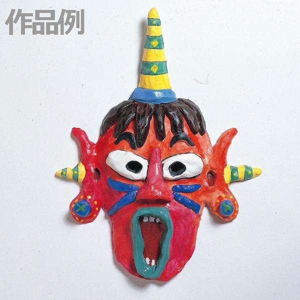 サイズ：250×330mm発泡スチロール製中心部分が楕円形に盛り上がっているふち付き面芯です。粘土が付きやすいように、マス目状に溝が入っています。はさみで簡単に切れ、切り取った部分を利用して顔の周りにも造形ができるので、作品づくりに幅が出ます。