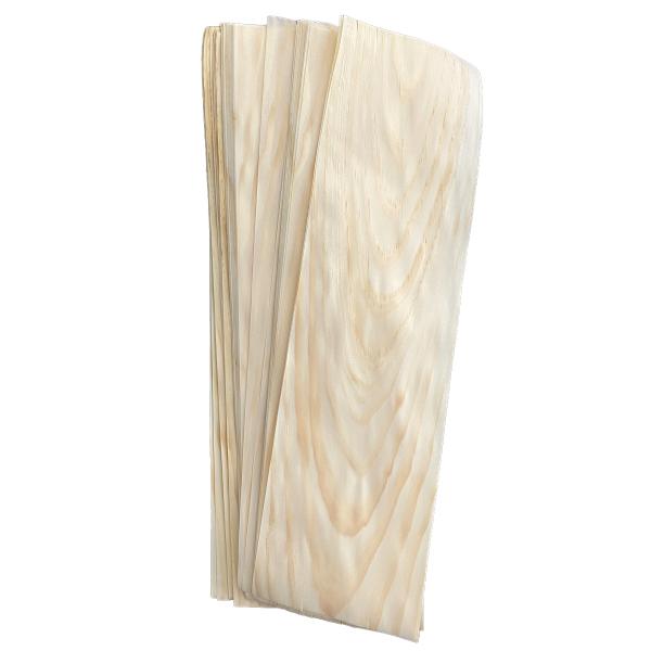 サイズ：約120×420mm厚さ：0.18mm100枚組日本製食品用の包装資材として使われている経木です。でんぷん糊で接着したり、はさみで切ったりする事もできるので工作素材にも最適です。また、光の透過性を生かしたランプシェード製作にもおすす...