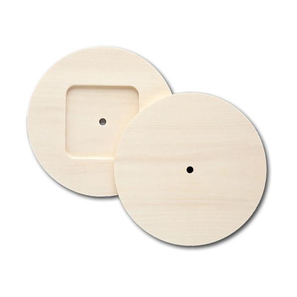 サイズ：直径215×13mm裏面時計取り付け部分ルーター加工 ルーター部厚さ7mm軽くて、柔らかい木材です。時計機械(ミドルシャフト)、針は別途にご購入下さい。※深彫りには向きません。白木の素材について※自然物のため、色や木目、節など不定で...