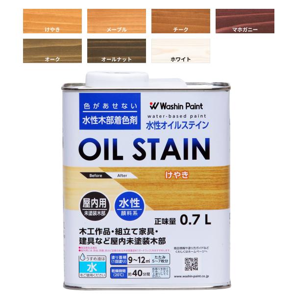 容量：0.7L用途：木工作品、木彫、家具、木の床、階段など、未塗装木部の着色用食品衛生自主基準適合ホルムアルデヒド放散等級 ：F☆☆☆☆塗り面積：9〜12ｍ2 たたみ約5〜7枚分乾燥時間：約4 分／20℃うすめ液：水 (原液のままでも使用で...