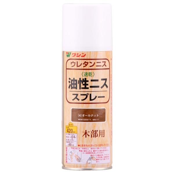 内容量：420mL用途：屋内木部、木工作品、実用家具、ひさしのある屋外木部(ドアなど)※ただし、屋外は色物に限る(透明に仕上げたい場合は外部用ニススプレーをご利用ください)塗り面積：約3.5m2 たたみ約0.4枚乾燥時間：約60分／20℃着...