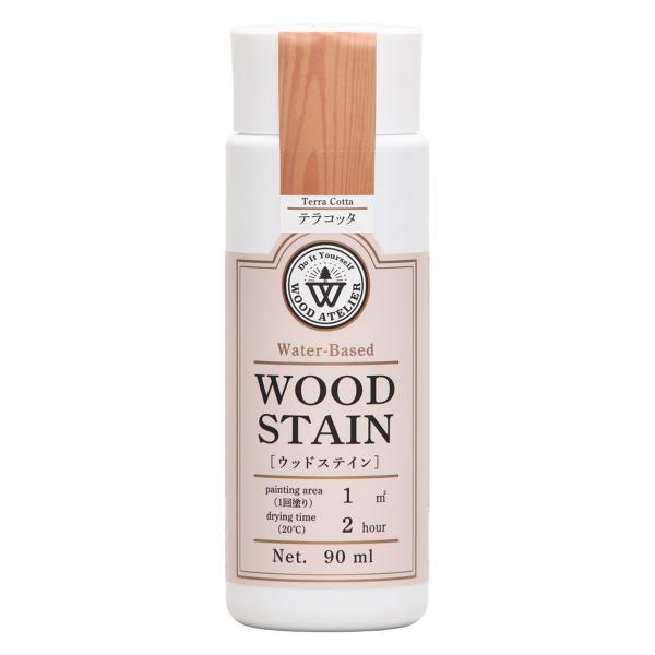 容量：90mL塗り面積(1回塗り)：約1m2乾燥時間：約2時間／20℃うすめ液：水(水道水)無塗装木部の着色に低臭で手軽に使用できる水性着色剤(ステイン)です。食品衛生自主基準に適合しています。顔料の定着性が良く、ステインのみで仕上げても色...