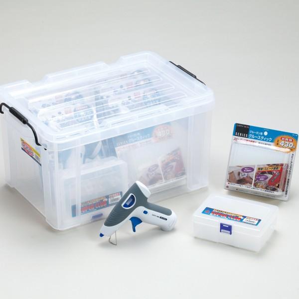 入組品：乾電池式コードレスグルーガン×6、グルースティック約100本入×2、グルー用ケース×2、収納ケース(465×310×高さ255mmポリプロピレン製)電源：単3アルカリ乾電池4本(別売) 昇温時間：約5分で使用可能中国製電源のないとこ...