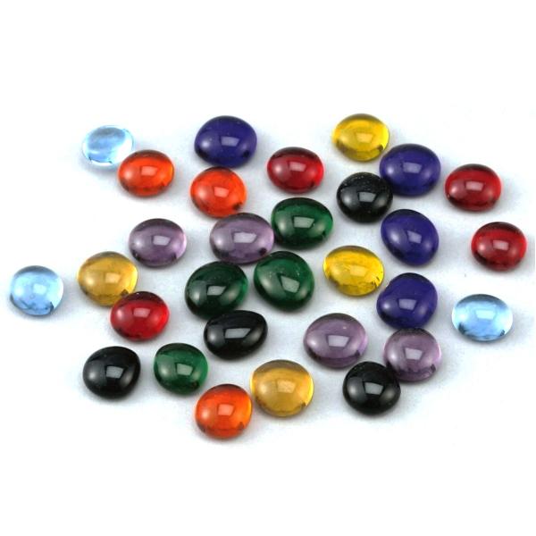 容量：約90gサイズ：直径約12〜16mm約30個〜40個(大きさにより変わります）ビー玉をつぶしたような形をしています。ステンドグラス作品のワンポイントに、メタルワークスや鋳型メタルの装飾に使うとカラフルなアクセントになります。※入ってい...