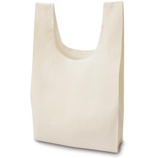 厚さ：約4.7オンス(シ−チング素材)材質：無漂白コットンサイズ：約縦38(持ち手含む縦55cm)×横30×両サイドマチ10cm持ち手：長さ約17cm容量：約12Lレジ袋のような形のマルシェバッグ。おしゃれなエコバッグです。