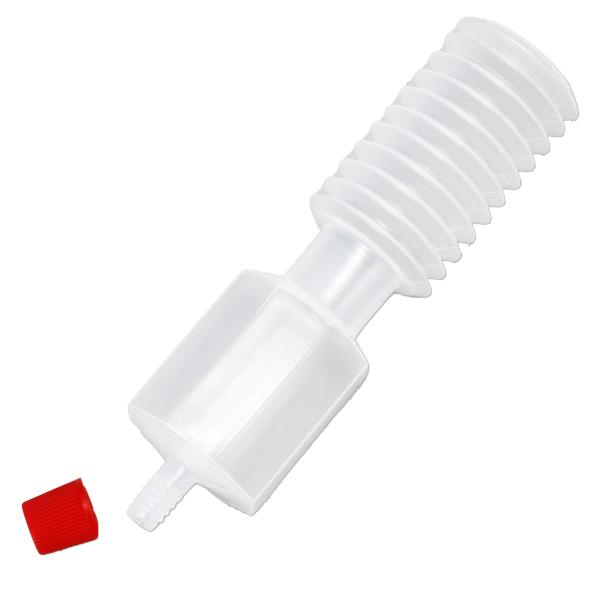 サイズ：直径約20×長さ85mm素材：ポリエチレン製ポンプ吸上げ式のスポイトです。ポリエチレン製の透明な素材で、キャップ付き。絵具やインクなどの調色、調合用に便利です。