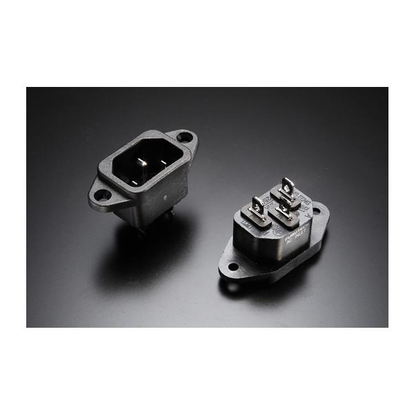 パーツは全てに非磁性体を採用。最高の音質を追究して開発されたオーディオ用のACインレットです。【仕様】・ワイヤー適用径： 4mm（最大）・サイズ： 50.9（W）×24.1（D）×28.8（H）mm・材質: 電極- α-導体、 絶縁-PBT...