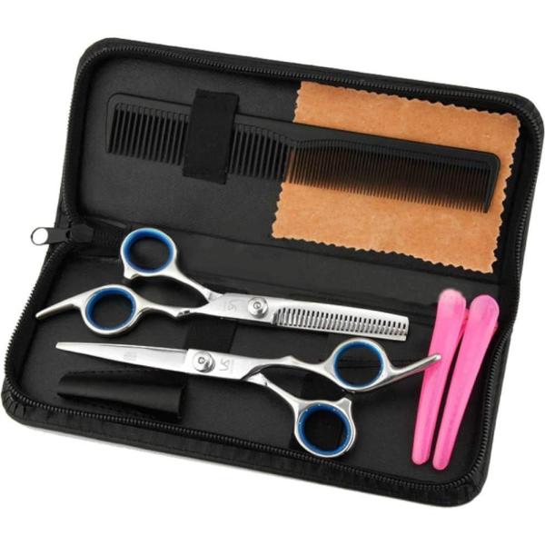 手軽に自宅でカットができるスキバサミと通常用のカット用ハサミセットですカットしたいけど、前髪などほんの少しだけ切りたい時などの微調整やお子様のカットにもおすすめです。しっかり手にフィットし、切れ味も抜群です調整ネジで自分に合わせたはさみの力...