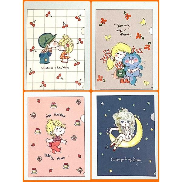 【水森亜土】クリアファイル(A4)〈4種類〉亜土ちゃんの可愛いイラストの入ったクリアファイルです♪A4サイズmade in Japan
