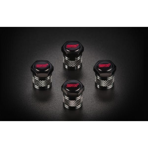 ■ＳＵＢＡＲＵ・ＷＲＸ　ＳＴＩバルブキャップセット（ブラック）新品です。 【部品番号】ST28102Z2000 【適合】　ＶＡ　（Ａ型〜Ｇ型） ※Ｓ４用　　　　　　　　（Ａ型〜Ｆ型） ※ＳＴＩ用●アルミ削り出し製法に滑り止め用のローレット加...