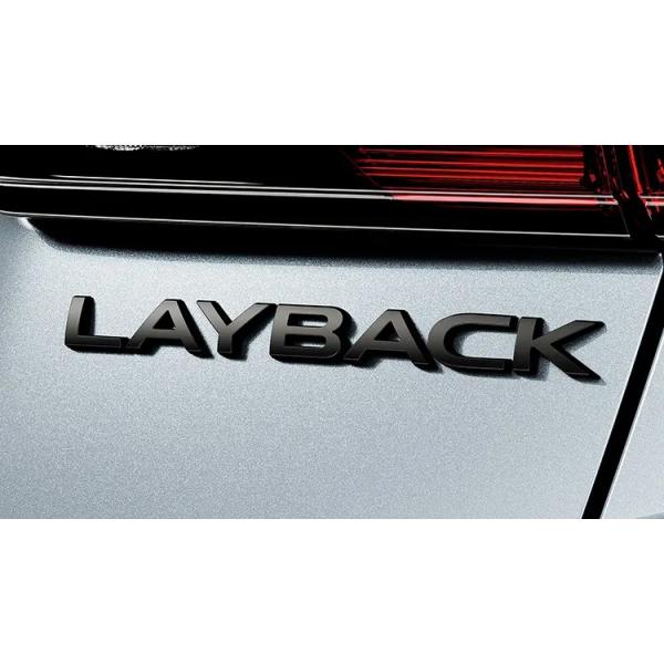 ■レイバック・ＶＮ５　Black Selection用　リヤオーナメント『LAYBACK＋シンメトリカルAWD』新品です。(ラスターブラック塗装) 【適合】　ＶＮ５　（Ｅ型）  【部品番号】９３０７９ＶＣ３４０（ＬＡＹＢＡＣＫ）【部品番号】...