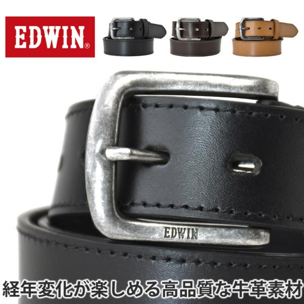 高品質な牛革を使用したEDWINのレザーベルトが新登場！EDWIN（エドゥイン）の牛革レザーベルトは、厳選された革を使用し、耐久性と風合いにこだわった一品です。シンプルでありながら、ステッチがアクセントとなり、カジュアルなコーディネートにぴ...