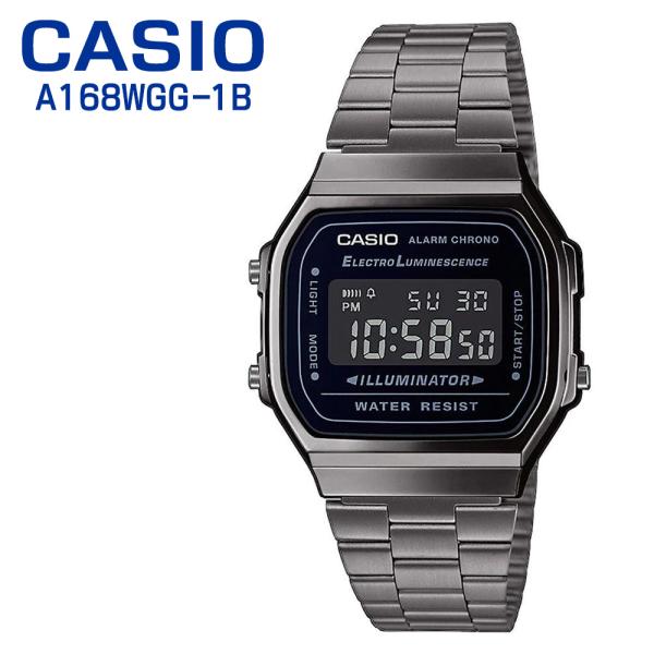 ブランド：ＣＡＳＩＯ型番：A168WGG-1Bシリーズ：Vintageムーブメント：クォーツ風防素材：樹脂ガラスケース素材：樹脂/ブラッククロームメッキバンド素材：ステンレススチールケースサイズ：H38.6mm×W36.3mmケース厚：9....