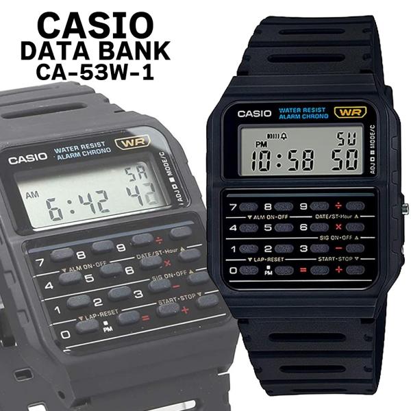 ブランド：CASIO型番：ca-53w-1z風防素材：樹脂ガラスケース素材：樹脂ケース幅：35mmケース厚：8mmバンド素材：樹脂ムーブメント：クォーツ耐水圧：日常生活防水付属品：海外取扱説明書　当店保証書説明 1957（昭和32）年6月1...