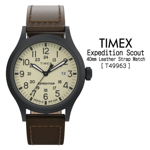 【SPEC】ブランド TIMEX タイメックス型番 T49963ケースサイズ 40mm x 40mm厚さ 10mm風防 ミネラルクリスタルケース素材 ブラス（真鍮）ベルト素材 レザームーブメント クオーツ（電池式）仕様 5気圧防水付属品 T...