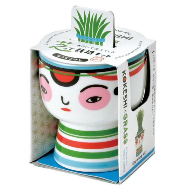 【聖新陶芸 芝って栽培キット KOKESHI ぼうず GD-104802 ギフト 栽培セット ガーデニング 母の日 父の日】伝統こけしをモチーフにデザインされた陶器の盃で芝を育てます。こけしは、子供の健やかな成長を見守る縁起物として愛されて...