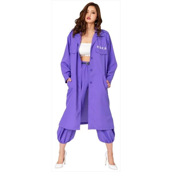 【発売日：2019年04月27日】本格的な刺繍が胸と背中にあるレディース特攻服上下セット。ジャケットはポケット付きなのでスマホ等をいれて手ぶらでコスプレ可能!2箇所にベルトループあり。ジャケットは隠しボタンのすっきりしたデザイン。サラシやブ...