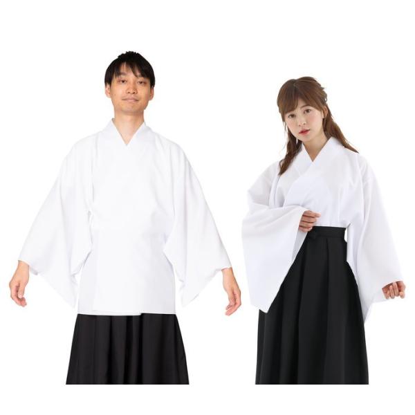 【 白上衣 ユニセックス 男女兼用 仮装 衣装 コスチューム コスプレ】白上衣の単品商品です。カラー袴(別売り)と合わせて、巫女・神主・侍・武士・代官・時代劇・舞台・演劇・歌舞伎・武道・弓道・浪人・節分 などのコスプレに!両脇内側に紐があり...