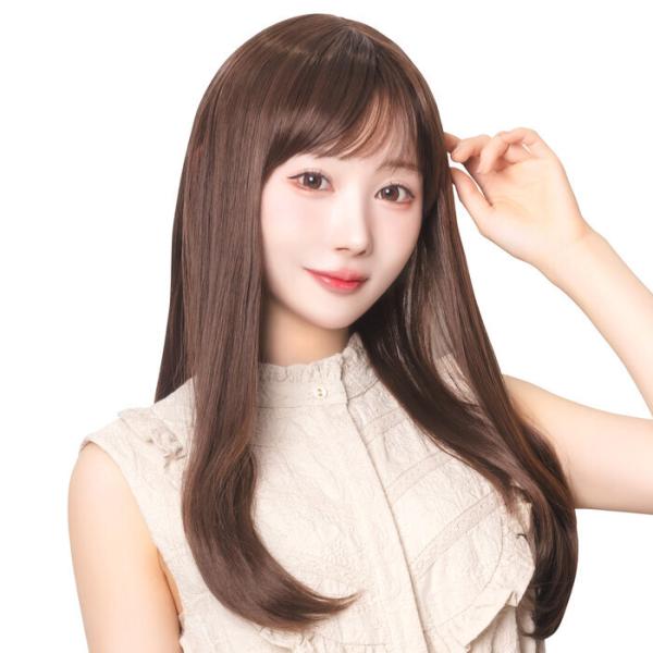 【ウィッグ WIGGY RICH ストレートロング ショコラブラウン 耐熱ファイバー インスタ映え 推し】ファッションウィッグのウィギーリッチシリーズ。人工頭皮付きのI型つむじでウィッグ感の少ない、自然なスタイル。前髪にサイドの毛があるので...