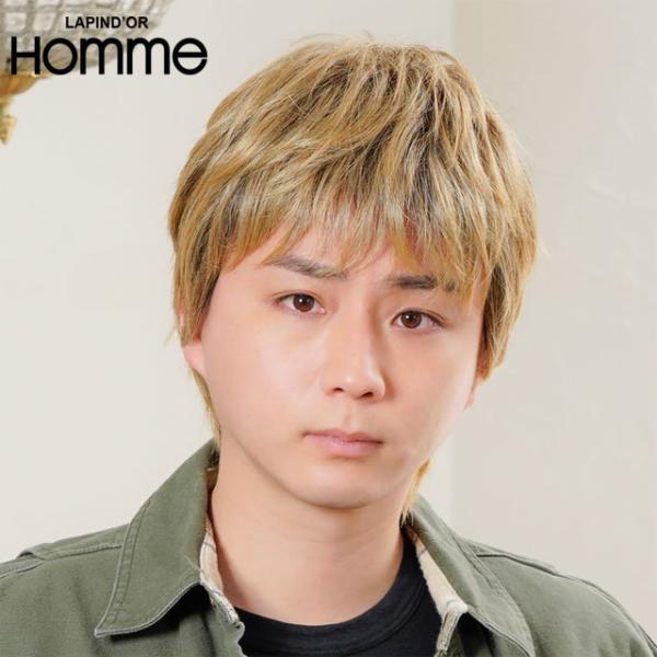 【 2022年新作 メンズウィッグ J-3512 男性用かつら エッジウルフ ナチュラルブロンド 耐熱ファイバー ウィッグ メンズ 】スタイル ラパンドアールオム メンズフルウィッグ自毛を見せずにスッポリとかぶる「かつら」タイプの男性用ウィ...