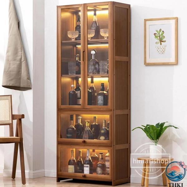 【高品質素材】ウイスキー 棚 高品質の天然木で丁寧に作られ、独特の自然な質感と質感を示し、暖かい家庭的な雰囲気を伝えます。透明なキャビネットドアのデザインにより、高級ワインのコレクションを展示できるだけでなく、ほこりを防ぎ、内部を清潔に保つ...