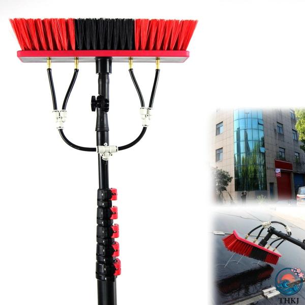 ? 【利点】通常の掃除ブラシよりも便利で、水をスプレーしながら埃や汚れを落とし、デッキ、屋根、高窓、屋外の壁、ソーラーパネル、パティオ、ガレージ、家のサイディング、側溝、車、RV、商業看板、建物、通常では到達できない高さの清掃。? 【角度調...