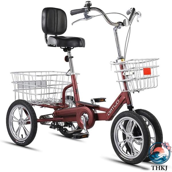 三輪自転車 大人用 高齢者 シニア 自転車 【2024 アップグレード版】三輪車 14インチ3輪バイク三輪 巡洋艦のバイク ダブルブレーキ ショッピング レクリエーショ