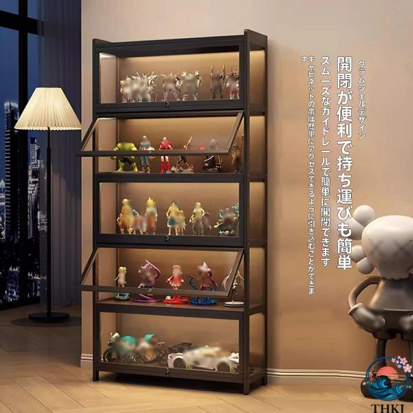 1.フリップトップホバーデザイン：隠し折りたたみアクリル透明ドア、キャビネットドアは反転してホバーすることができ、美しいデザイン、より多くのアイテムの保管スペース、持ち運びが簡単ですフィギュア 棚お手入れが簡単で、キャビネットドアは安全に閉...