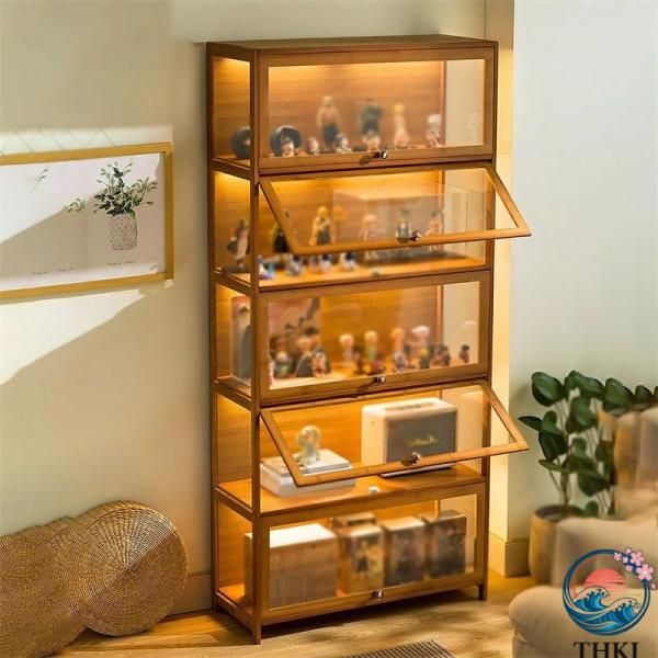 高品質の素材：当社のディスプレイキャビネットは高品質の素材、アクリルつや消しパネルで作られており、ディスプレイキャビネットの耐久性とプライバシーを確保します。丸いハンドル、美しいデザイン、収納スペースを増やします。キャビネットのドアは安全に...