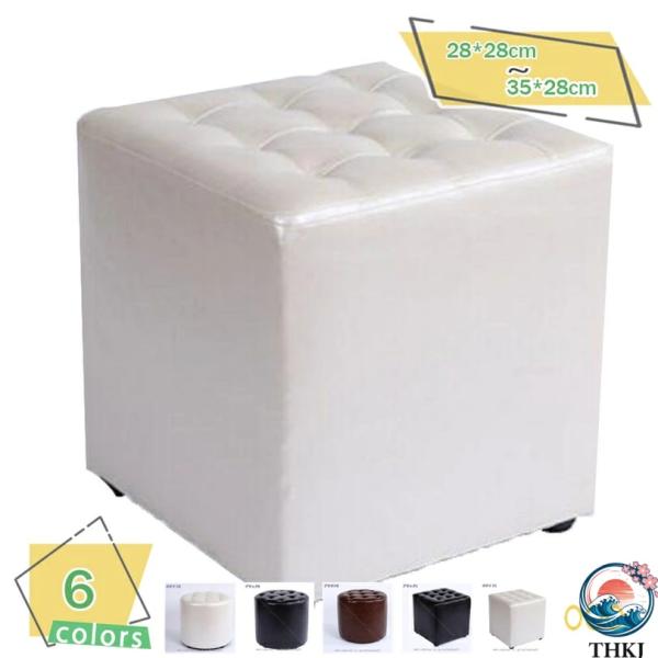 メイン素材：木、PUレザー◆【サイズ】：約28*28cm 35*28cm；　  ◆耐荷重：約150kg；◆材質：【PVC】合成皮革；【ファブリック】ポリエステル；◆構造部材：天然木、ウレタンフォーム；★四角の可愛らしいスツール。玄関やリビン...