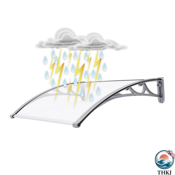 ? 強くて丈夫な素材：高品質の雨よけは、PC耐久ボード厚さは約2.5mm、ブラケットが高品質のアルミニウム合金作られ、防錆、雨や雪の保護、難燃性、強い耐衝撃能力、軽量、遮音、変形しにくく、経年変化に強く、強力な支持力があります。衣類乾燥を容...