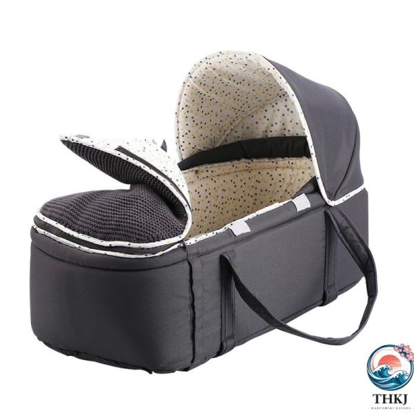 強い日光や風、防風、日よけから赤ちゃんを保護し、赤ちゃんが赤ちゃんと共に成長するための快適で静かな睡眠環境を提供します。 赤ちゃんの転倒時の蹴りやけがを防ぐために、バスケットの周りに柔らかいエッジシールの綿ラップがあります。 高品質の100...