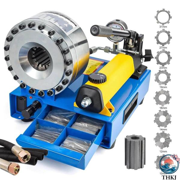 ? 【複数のサイズ】油圧ホース圧着工具、8つのダイスを装備。モールドサイズ範囲：10/12/14/16/19/23/27/30mm、最大開口部（モールドなし）：（48mm）。100R7〜100R2のデュアルコアホースに適合します。精密圧着：...