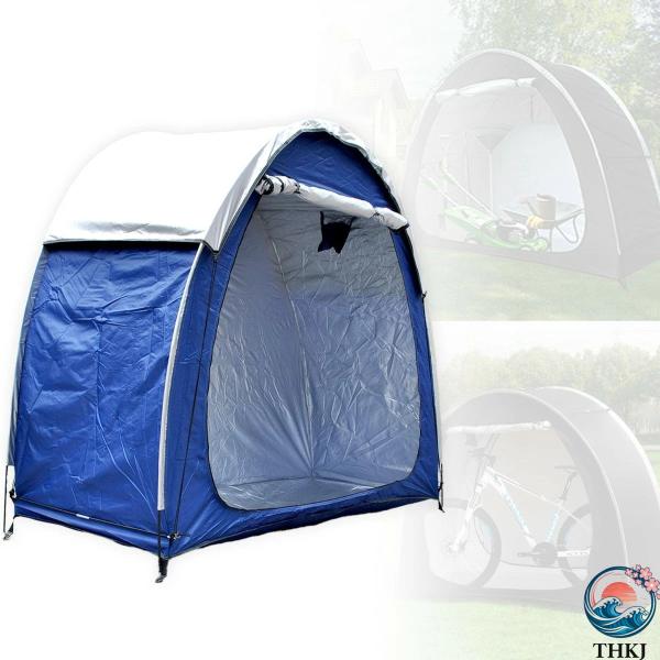 ? 高品質素材：サイクルハウス シルバーコーティングのオックスフォード生地を採用し、優れた防水性と防風性を備え、風雨や日光に効果的に耐え、長寿命で耐久性に優れています。? ダブルジッパー設計：自転車置き場 ダブルジッパー構造は滑らかで引きや...