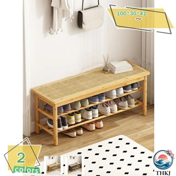 メイン素材：竹【サイズ】幅100cm×奥行き30cm×高さ41cm ※測る位置によって、本体サイズの誤差は多少発生します。ご了承下さい。【天然竹製】竹製の涼やかなデザイン!このスツールは玄関椅子として靴の着脱にとても便利♪竹の持つ通気性の良...